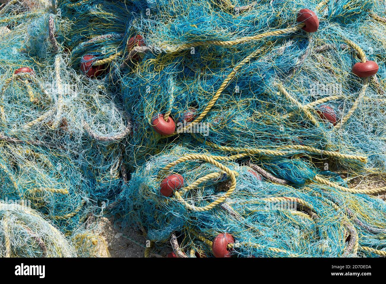 pile of colored fishing nets Stock Photo - Alamy