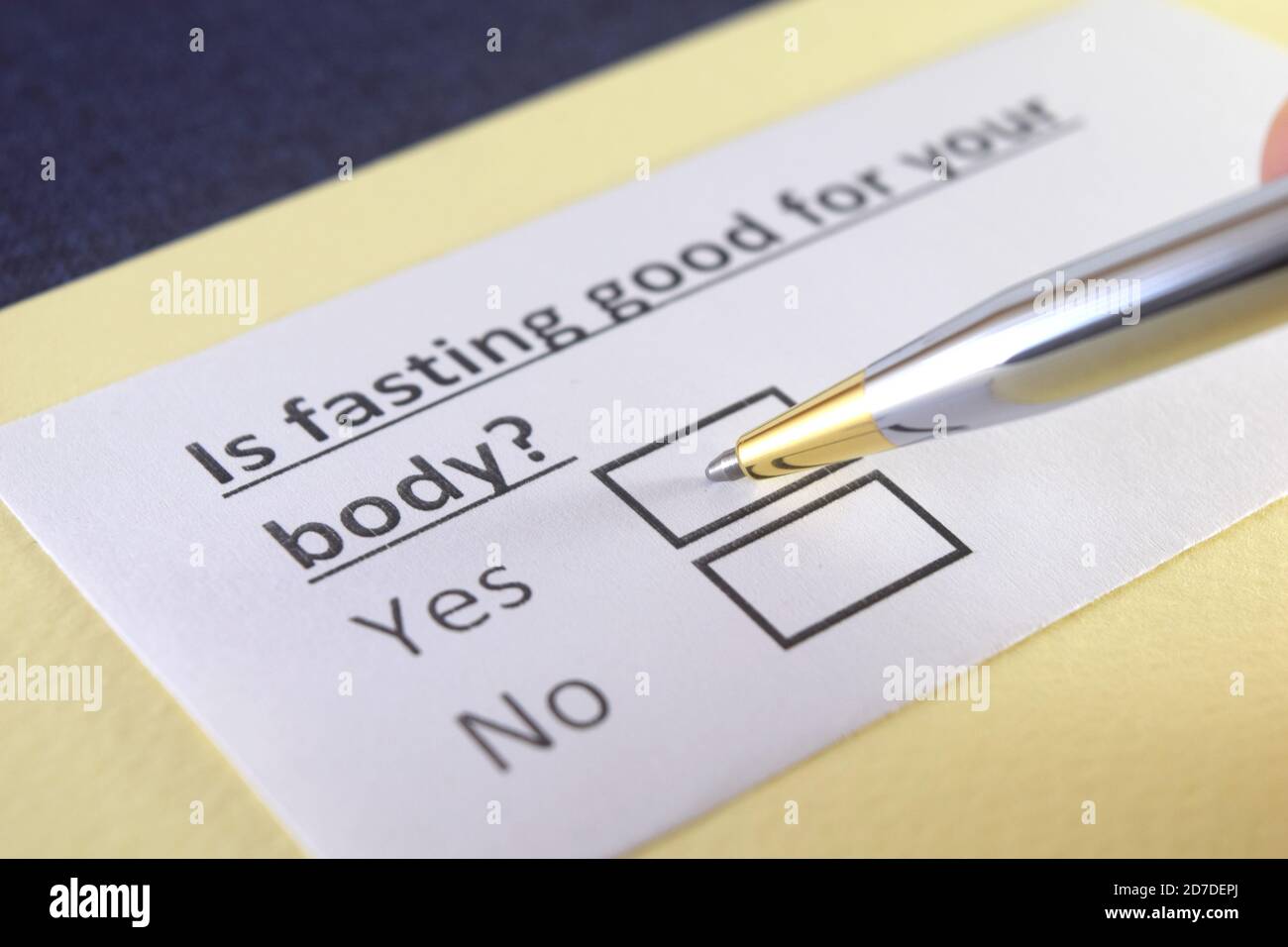 One person is answering question about fasting Stock Photo - Alamy