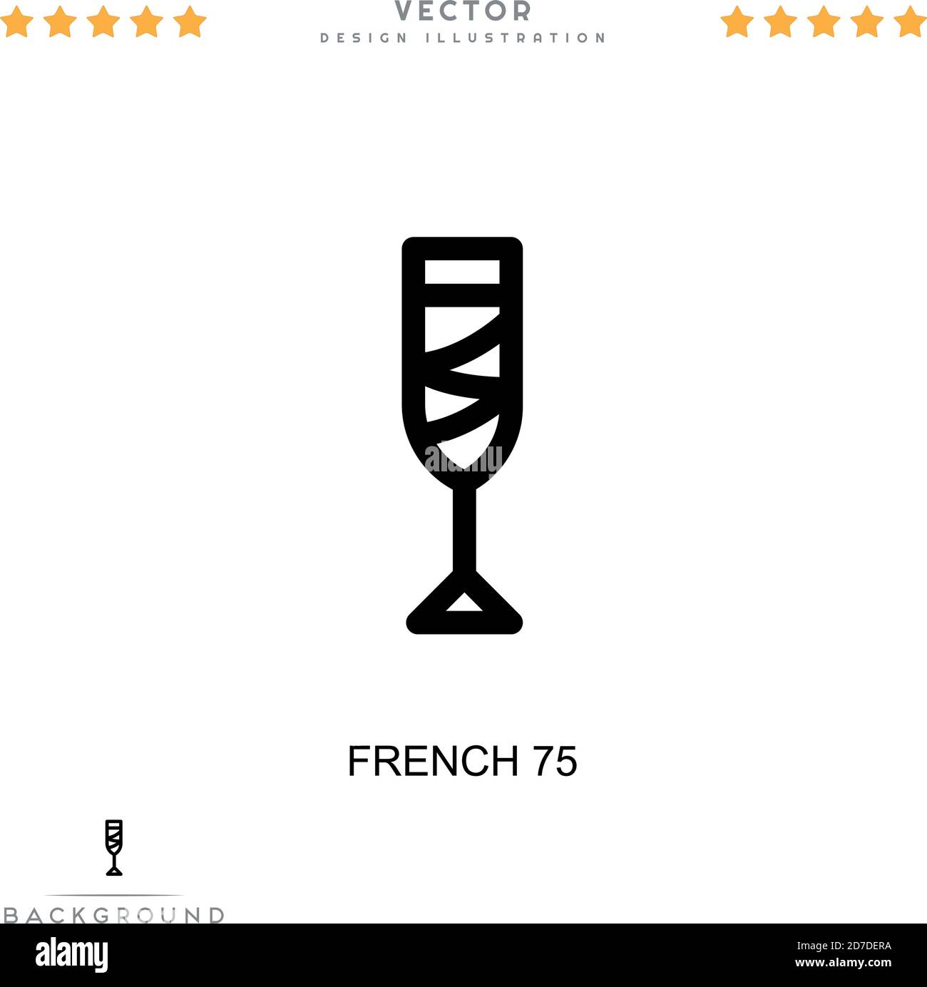 French 75 icon. Simple element from digital disruption collection. Line ...