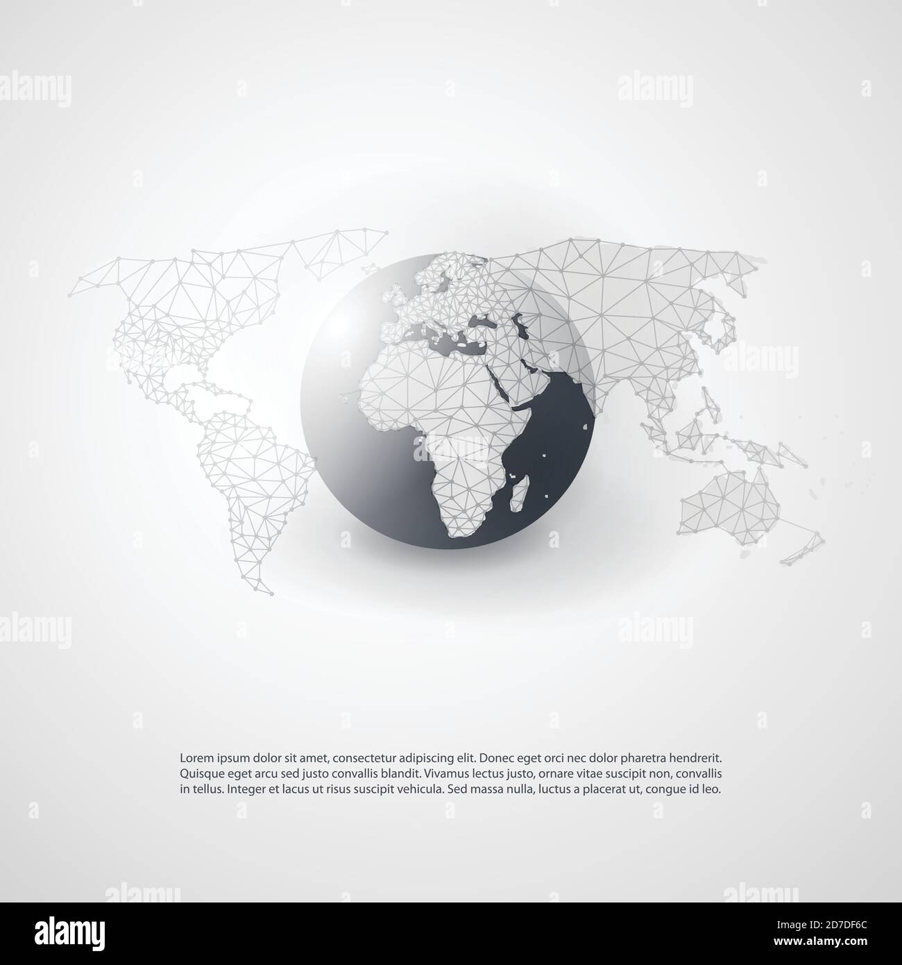 Cloud Computing and Networks with World Map - Abstract Global Digital Network Connections ...