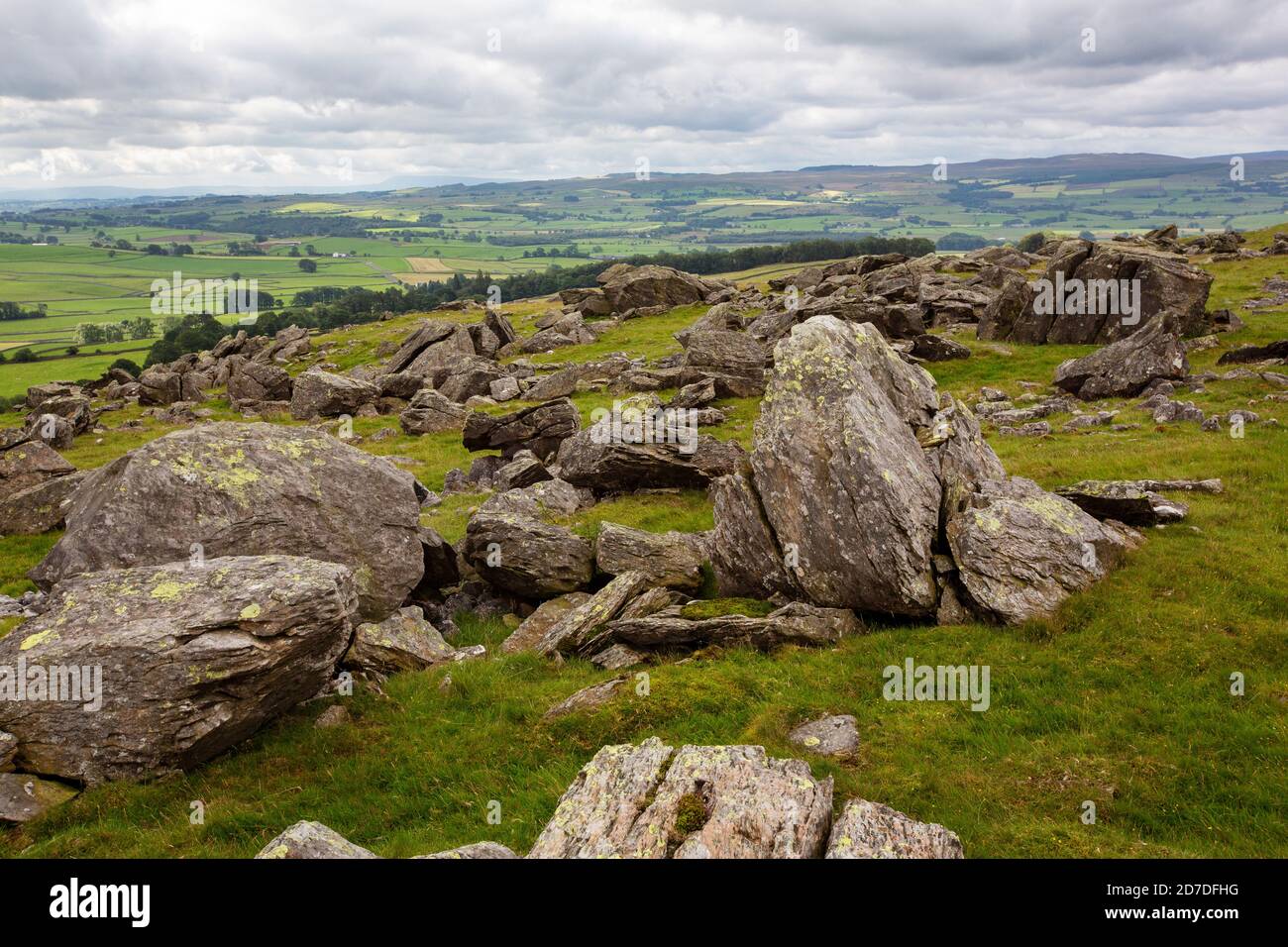 The Norber Erratics, boulders of Silurian greywacke rock, perched on ...