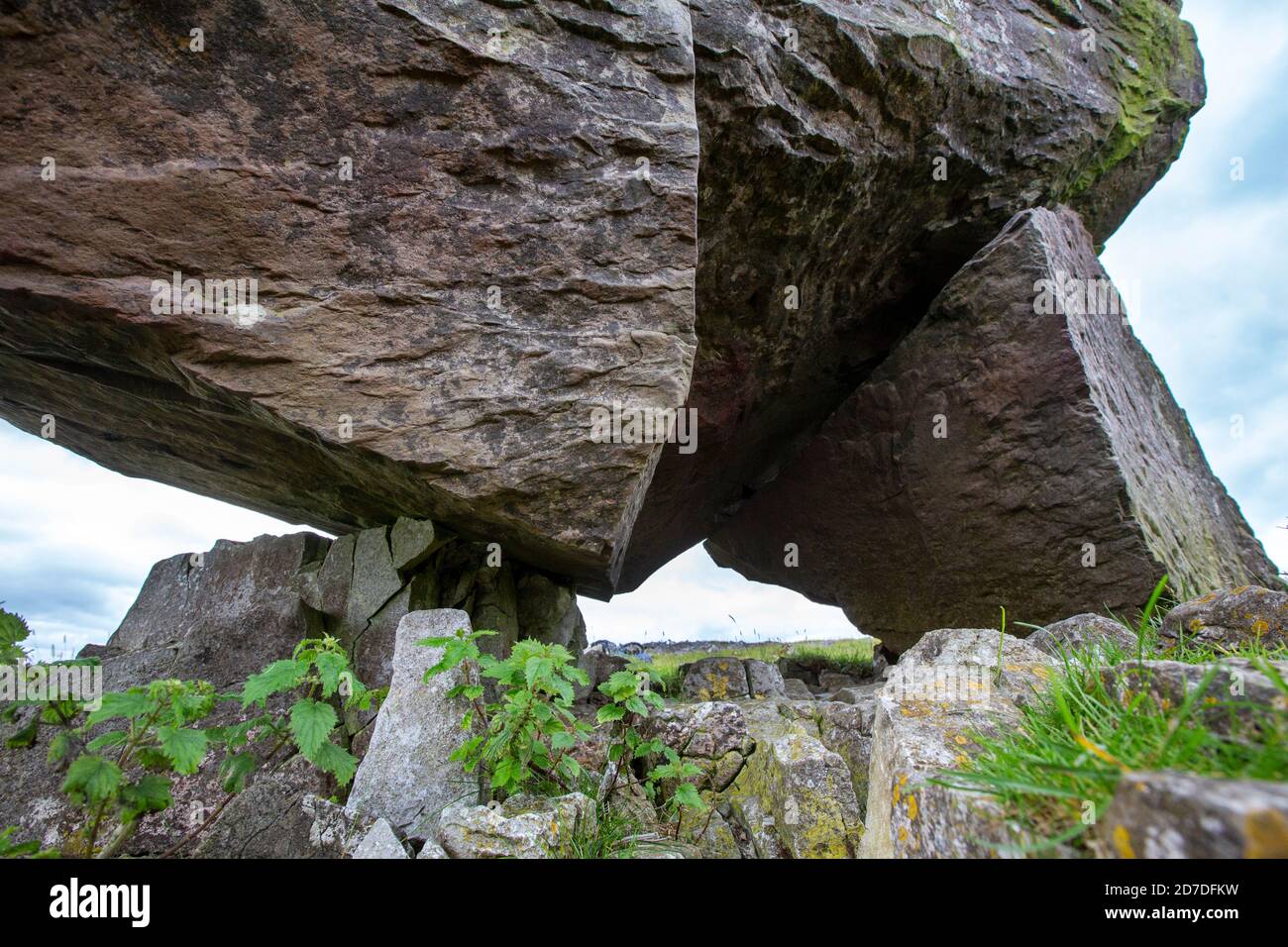 The Norber Erratics, boulders of Silurian greywacke rock, perched on ...