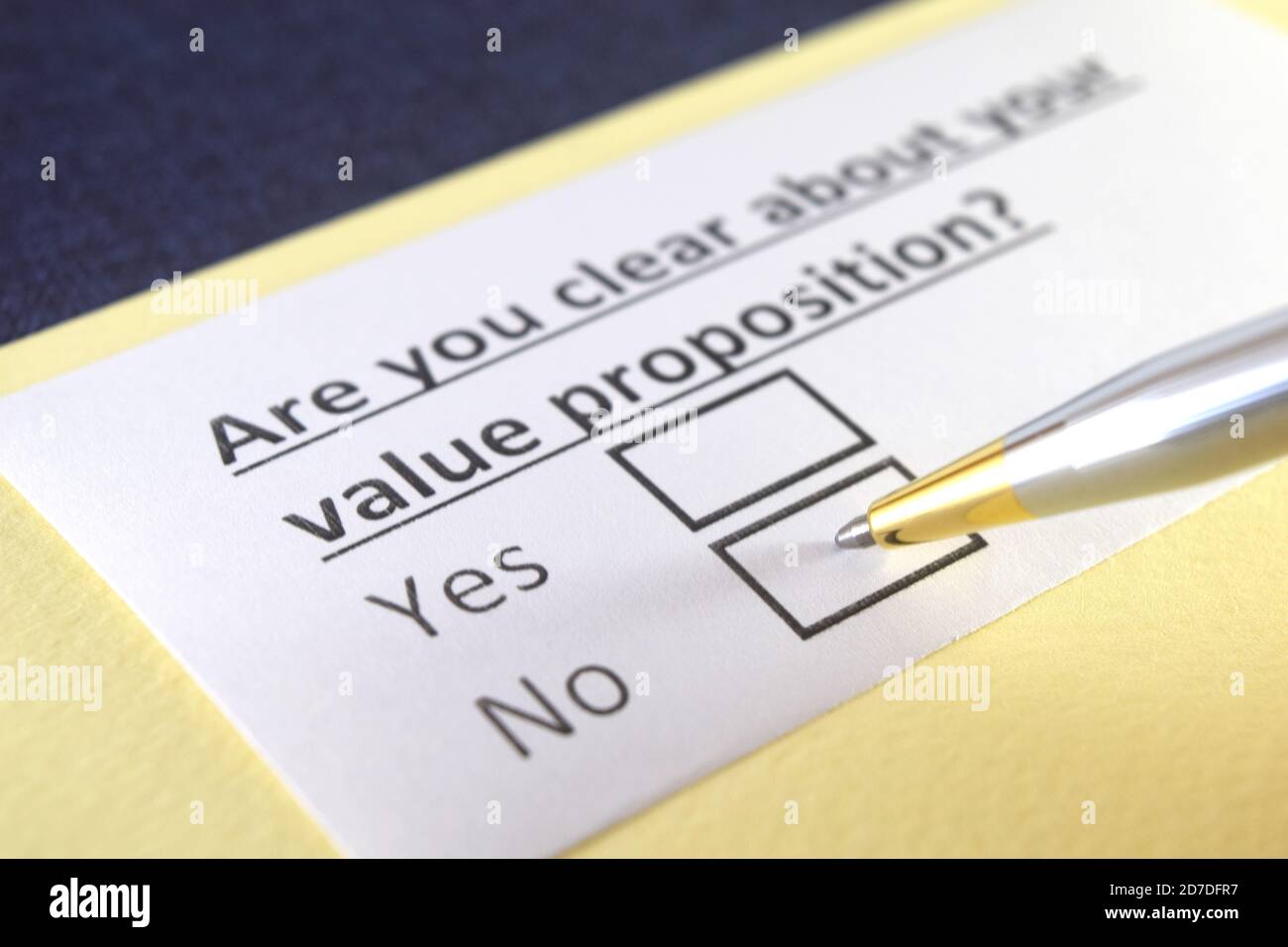 One person is answering question about value proposition Stock Photo ...