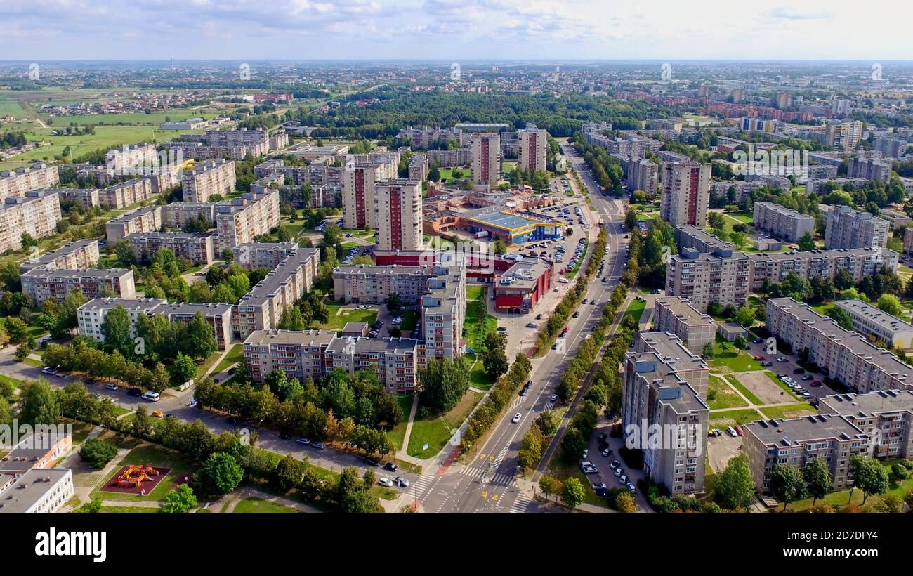 Siauliai town aerial view. Lithuanian cities Stock Photo - Alamy
