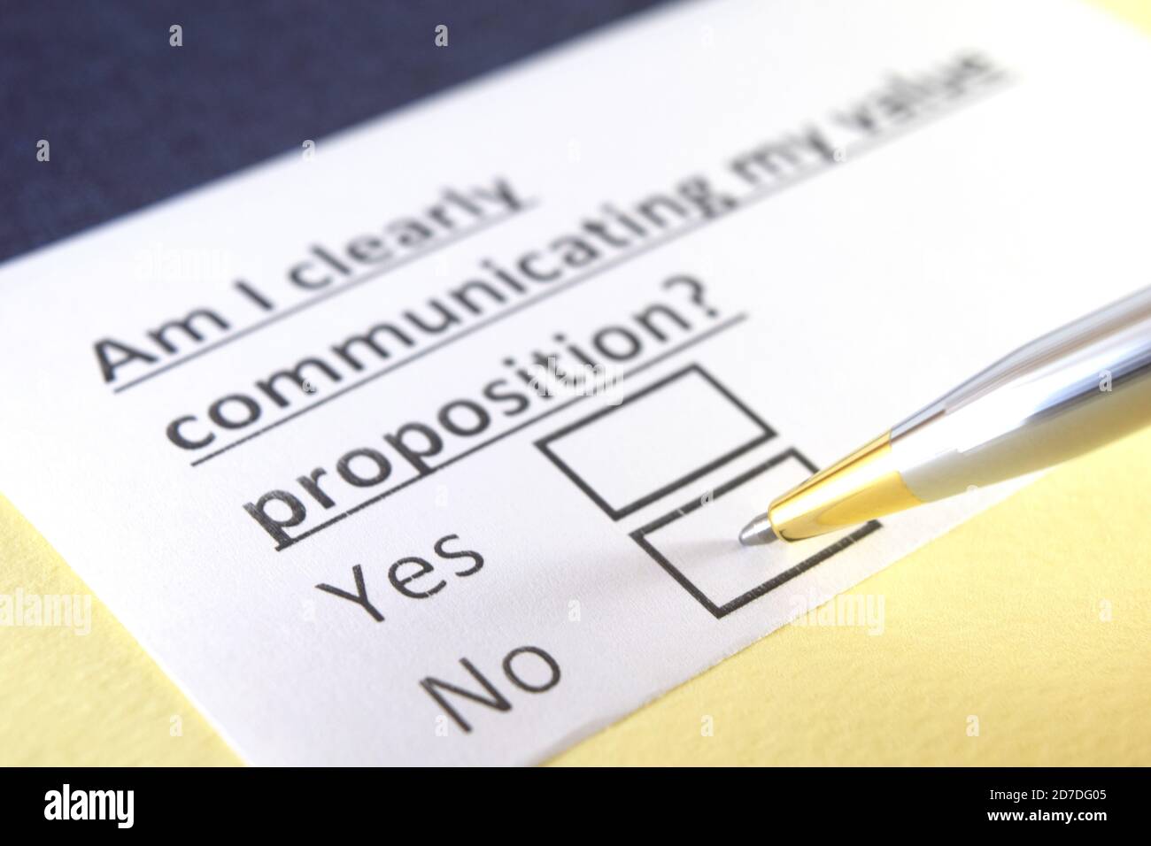 One person is answering question about value proposition Stock Photo ...