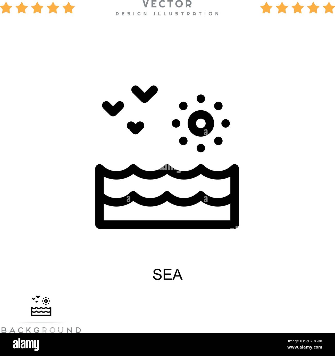 Sea icon. Simple element from digital disruption collection. Line Sea ...
