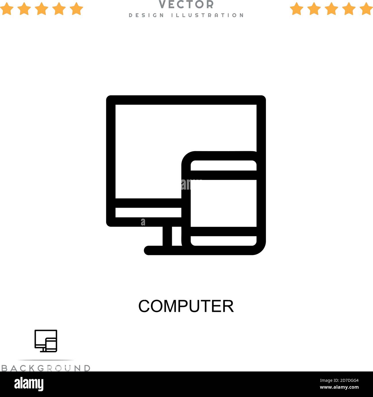 Computer icon. Simple element from digital disruption collection. Line ...