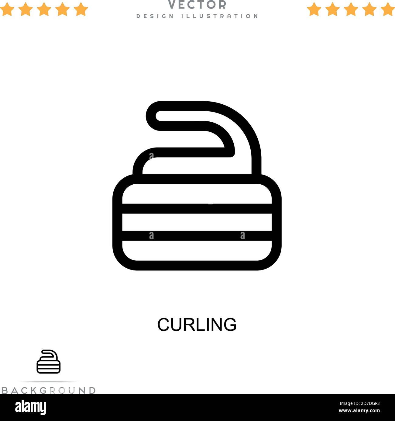 Curling icon. Simple element from digital disruption collection. Line ...