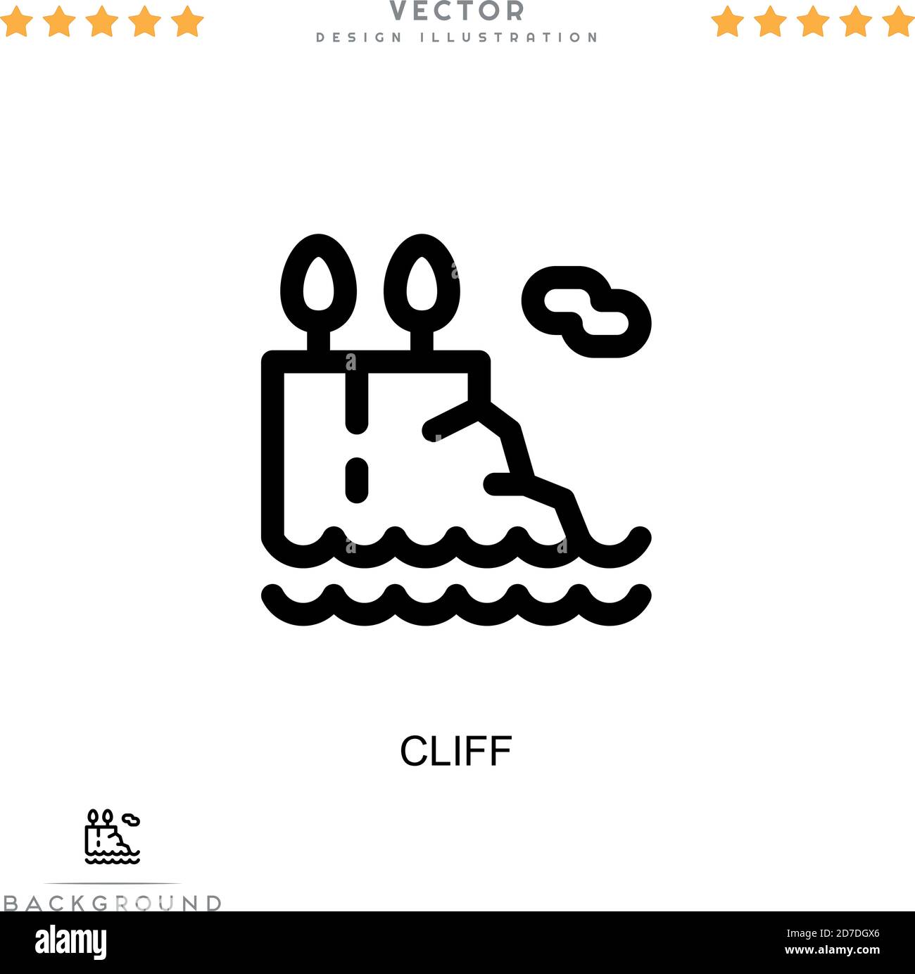 Cliff icon. Simple element from digital disruption collection. Line ...