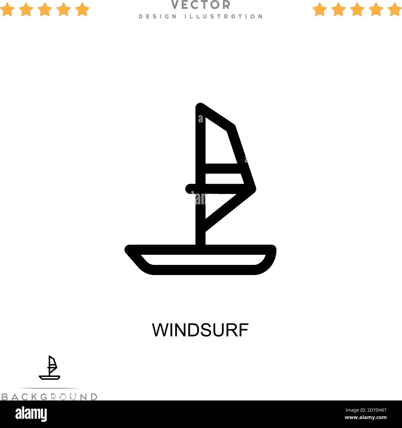 Windsurf icon. Simple element from digital disruption collection. Line ...