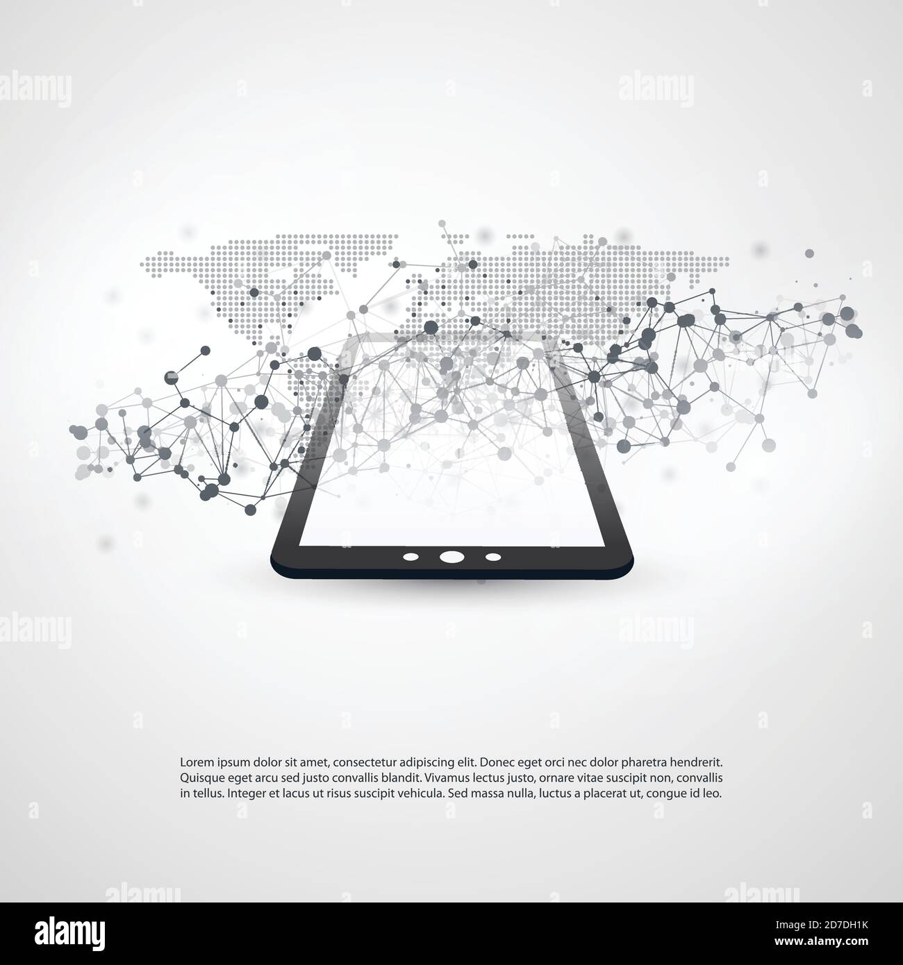 Abstract Cloud Computing And Global Network Connections Concept Design
