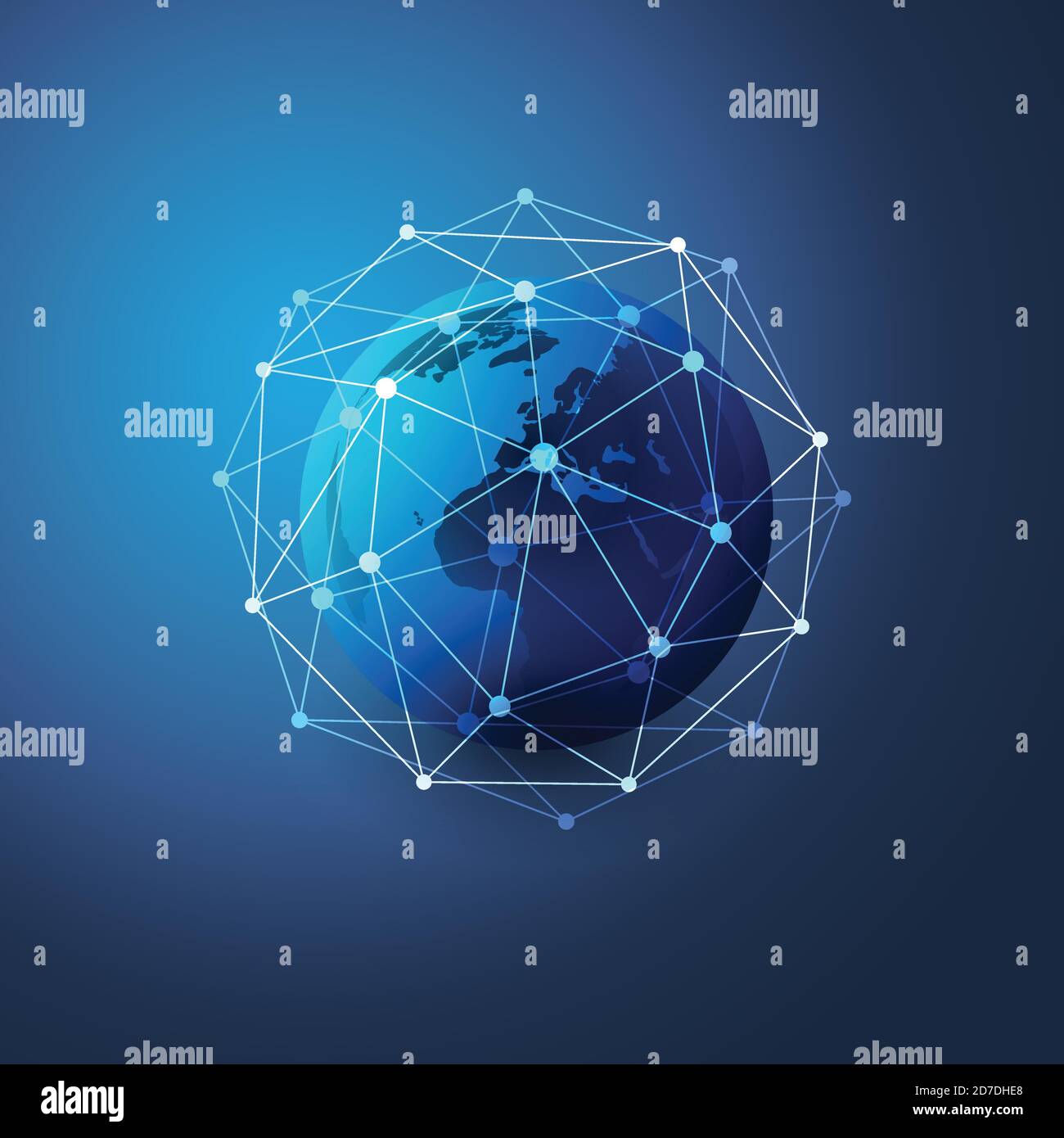 Cloud Computing and Networks Concept with Earth Globe - Abstract Global ...