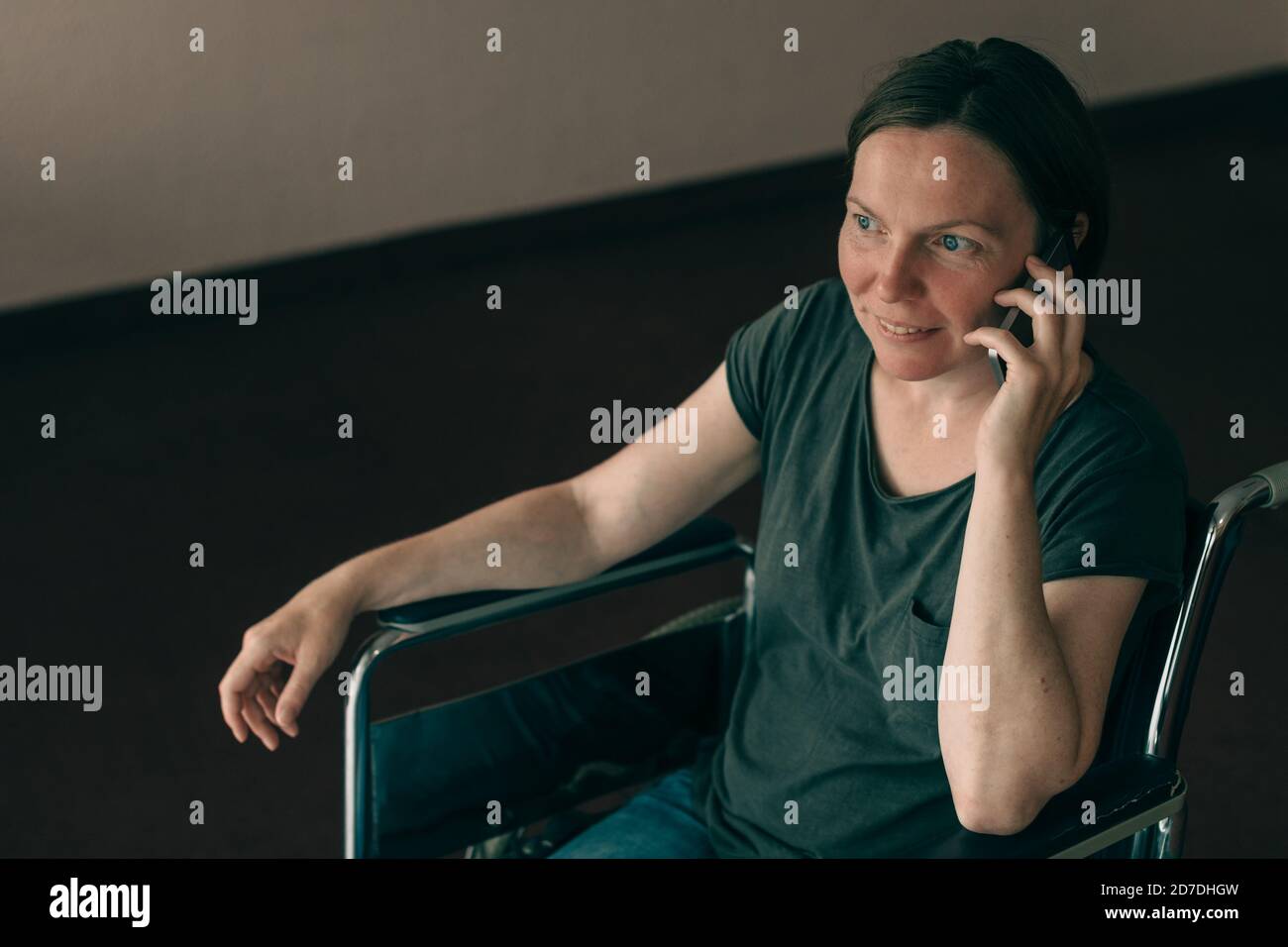 Disability person talking hi-res stock photography and images - Alamy