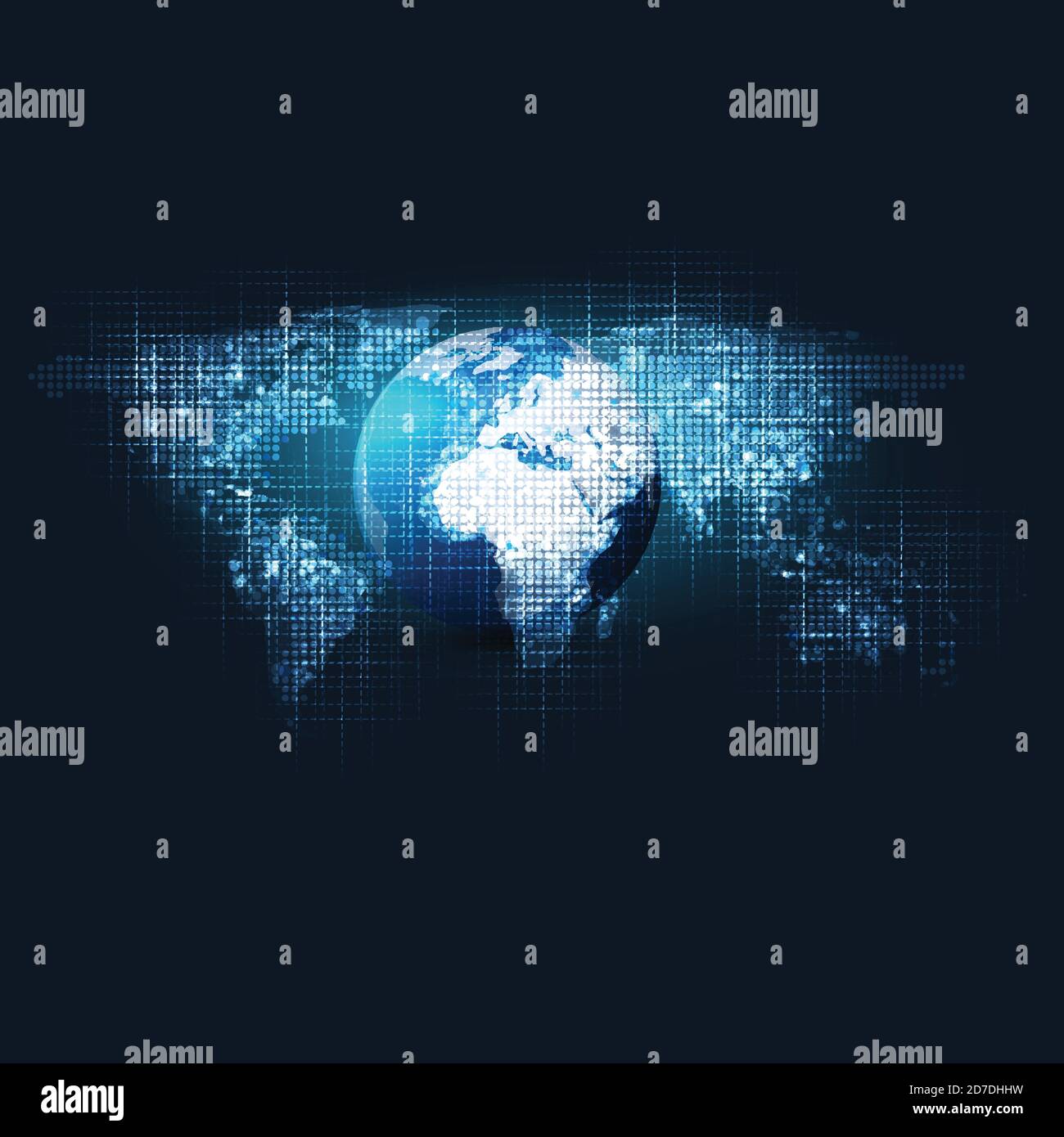 Cloud Computing And Networks Concept With Earth Globe And World Map Abstract Global Digital