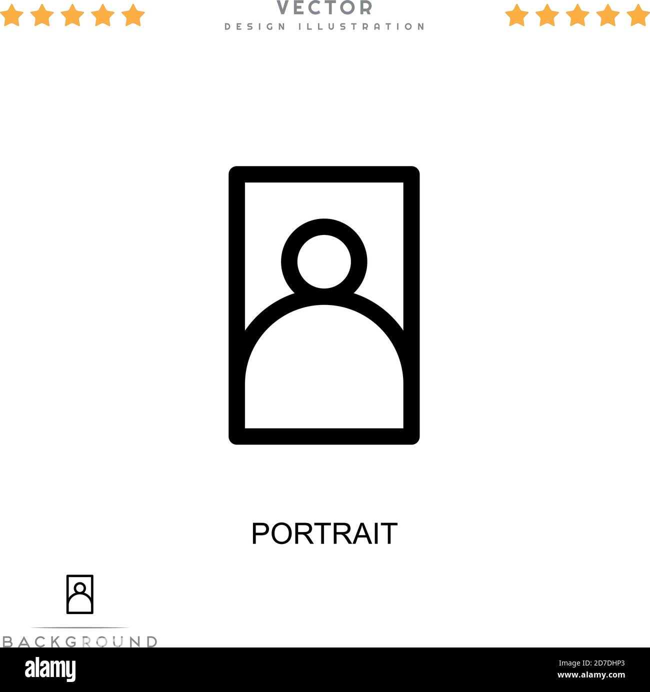 Portrait icon. Simple element from digital disruption collection. Line ...