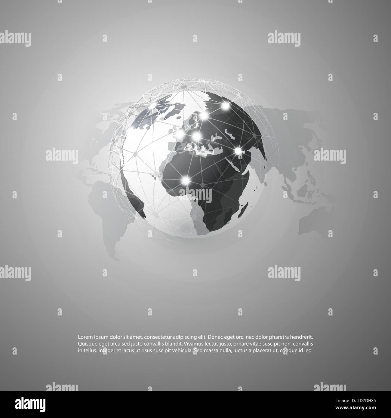 Black and White Futuristic Modern Style Cloud Computing, Global Networks and Telecommunications ...