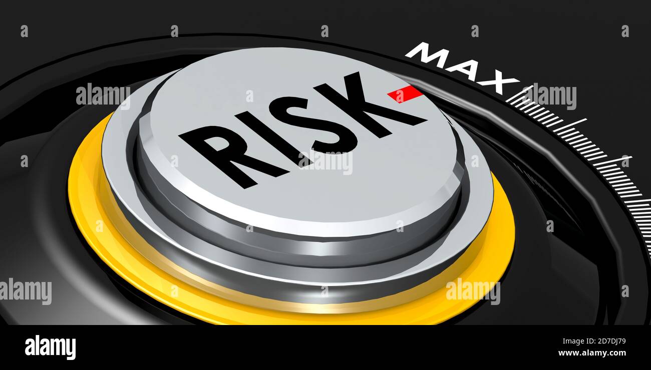 Metal knob with risk word, 3d rendering Stock Photo - Alamy