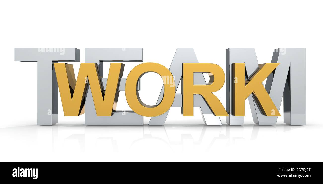 Teamwork word isolated on white background, 3D rendering Stock Photo ...