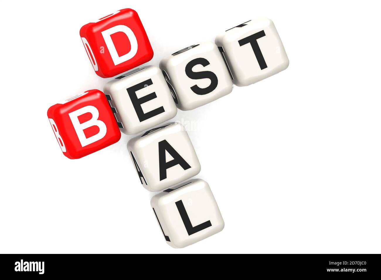 Best deal cube crossword on white background, 3D rendering Stock Photo ...