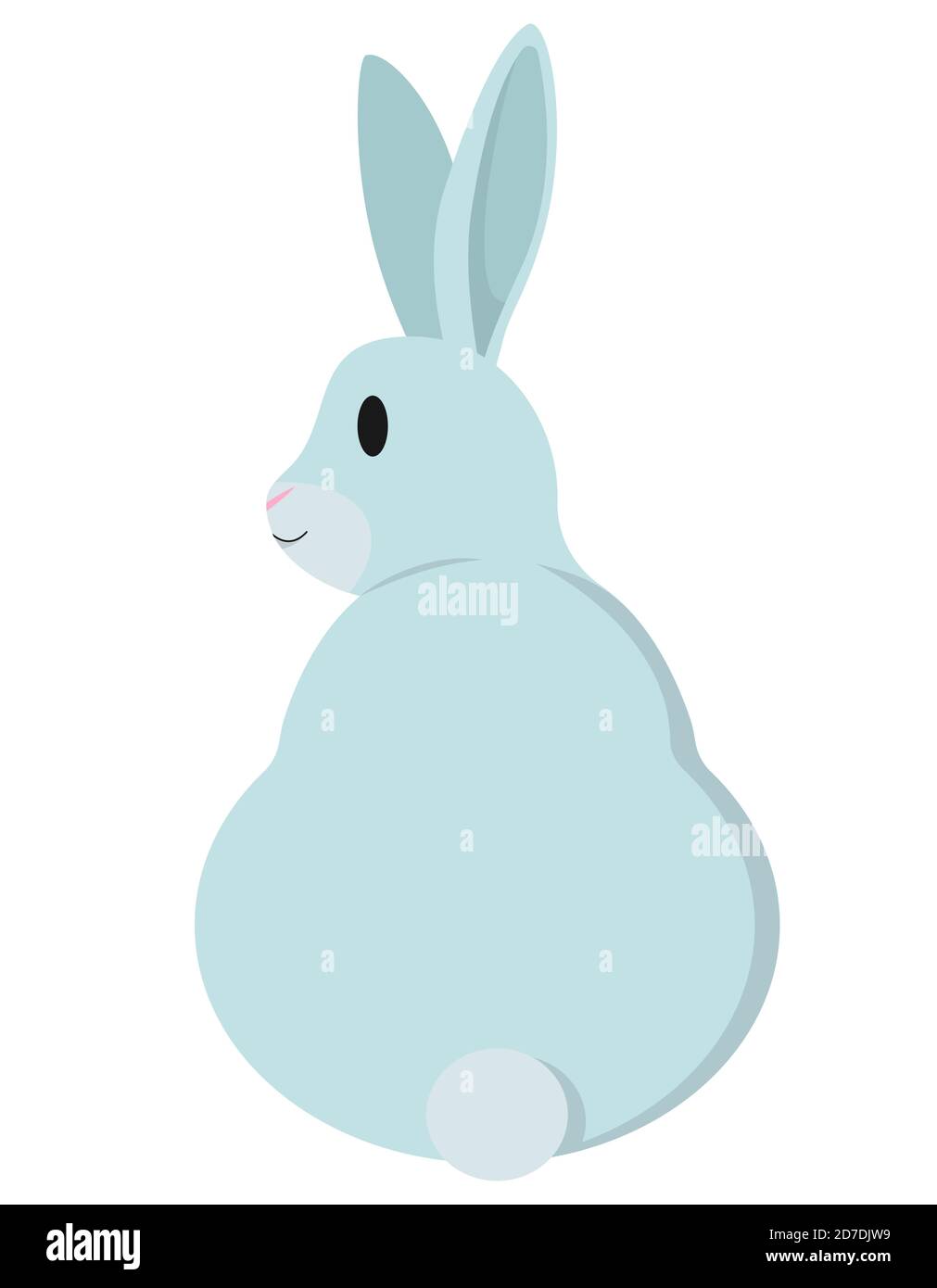 Cute rabbit sitting. Animal in cartoon style isolated on white ...