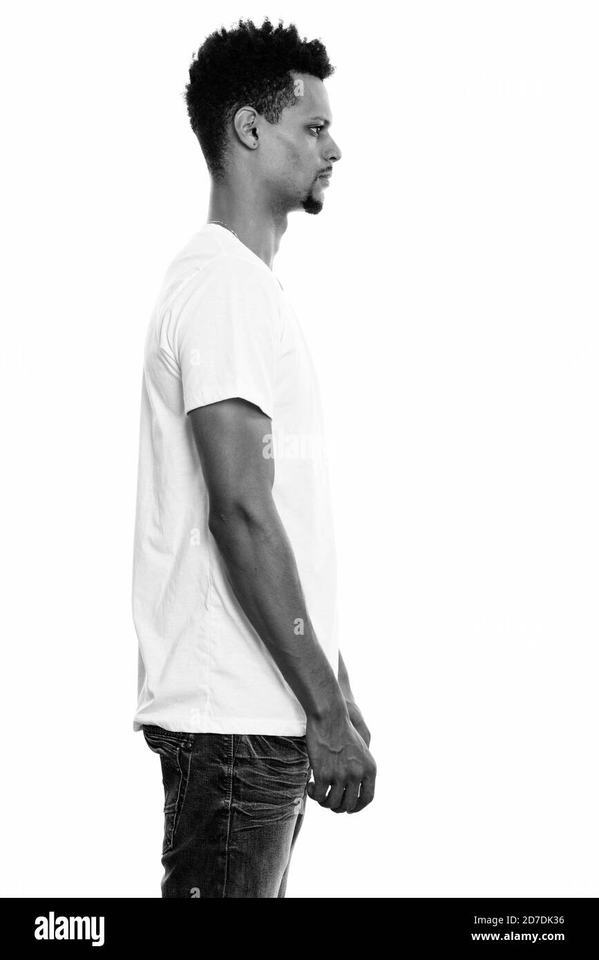 Side view curly young Cut Out Stock Images & Pictures - Alamy