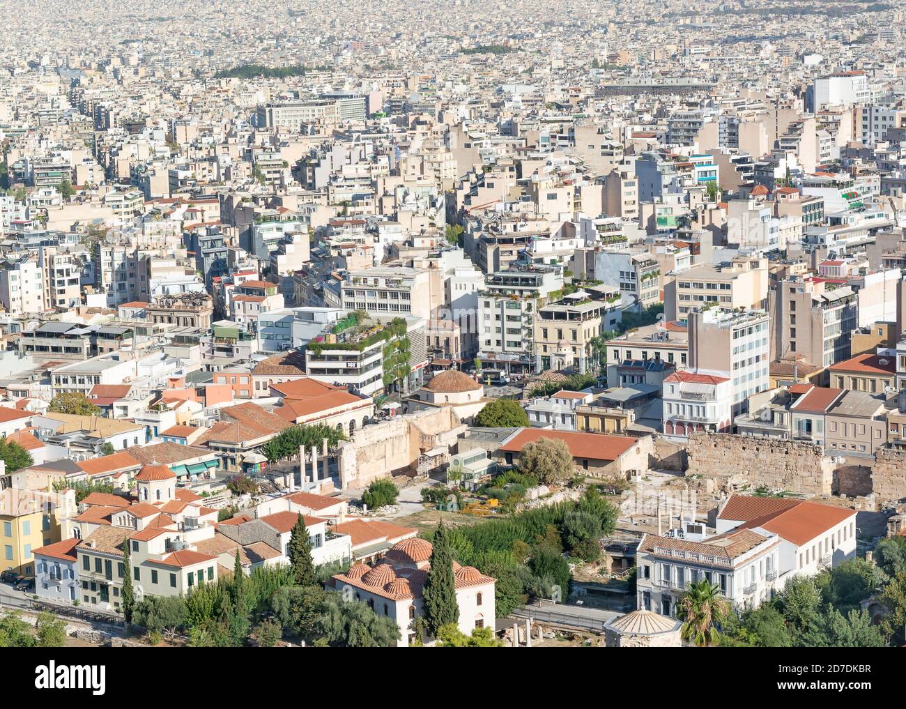 View of Athens ancient and modern areas in a horizontal format Stock ...