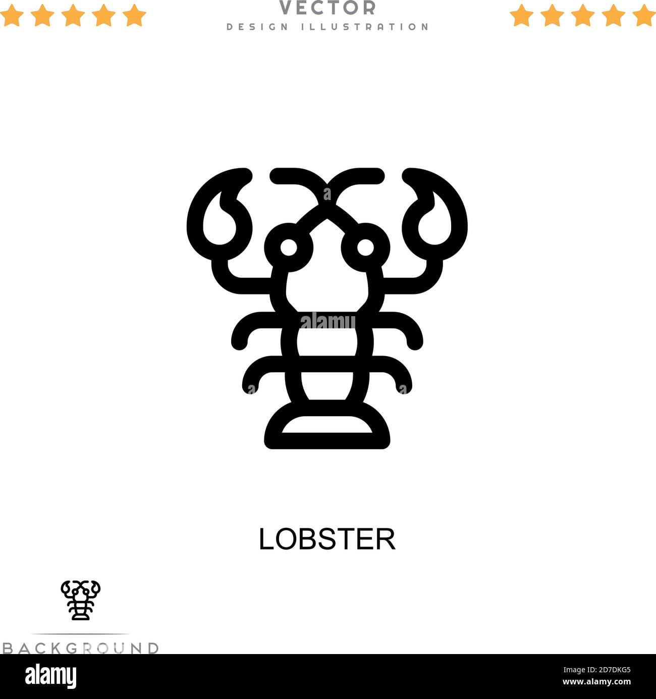Lobster icon. Simple element from digital disruption collection. Line ...