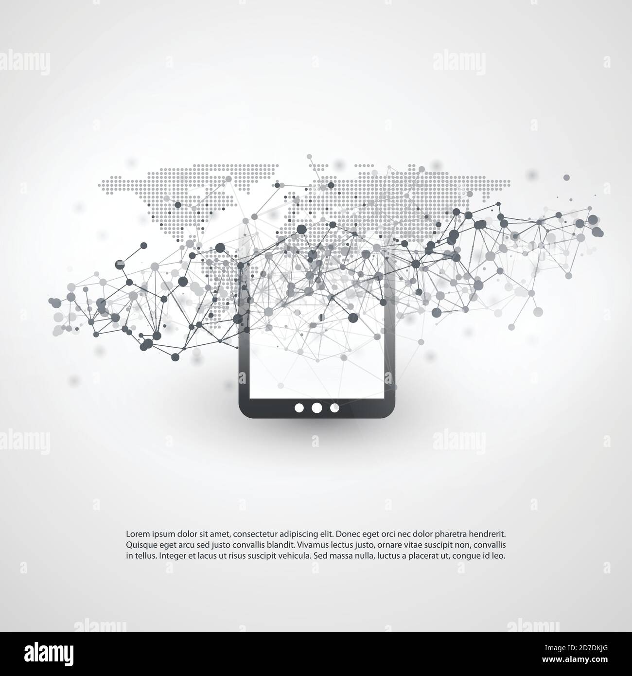 Abstract Cloud Computing and Global Network Connections Concept Design with Tablet Computer ...