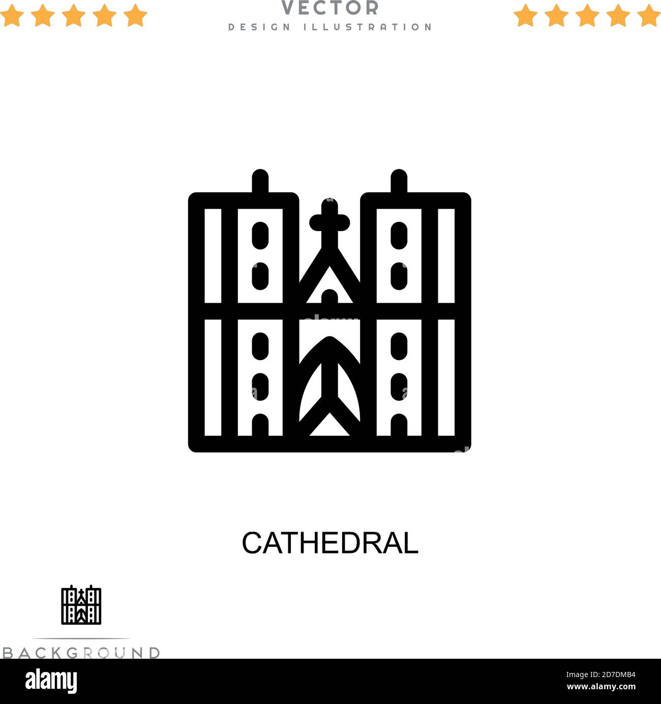 Cathedral icon. Simple element from digital disruption collection. Line ...