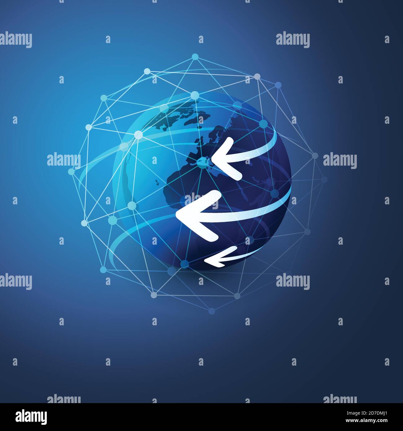 Global Networks Design Template with Earth Globe Stock Vector Image ...