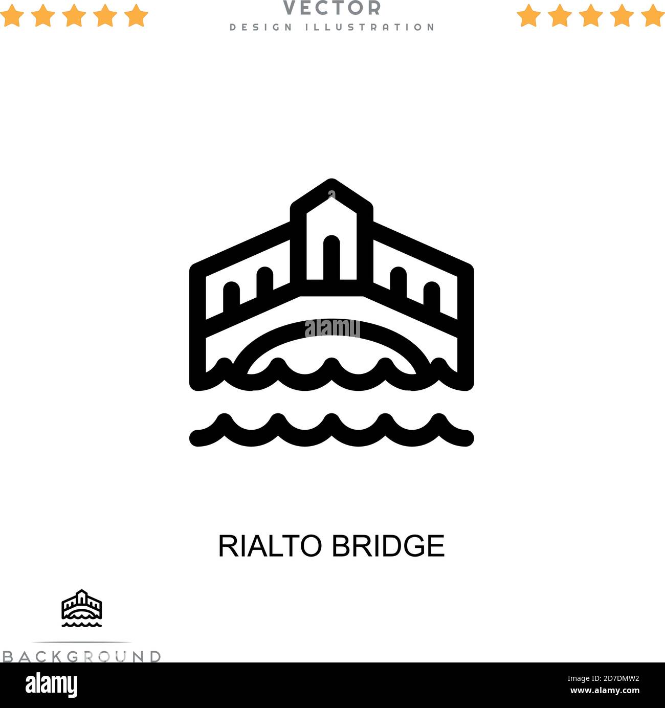 Rialto bridge icon. Simple element from digital disruption collection ...