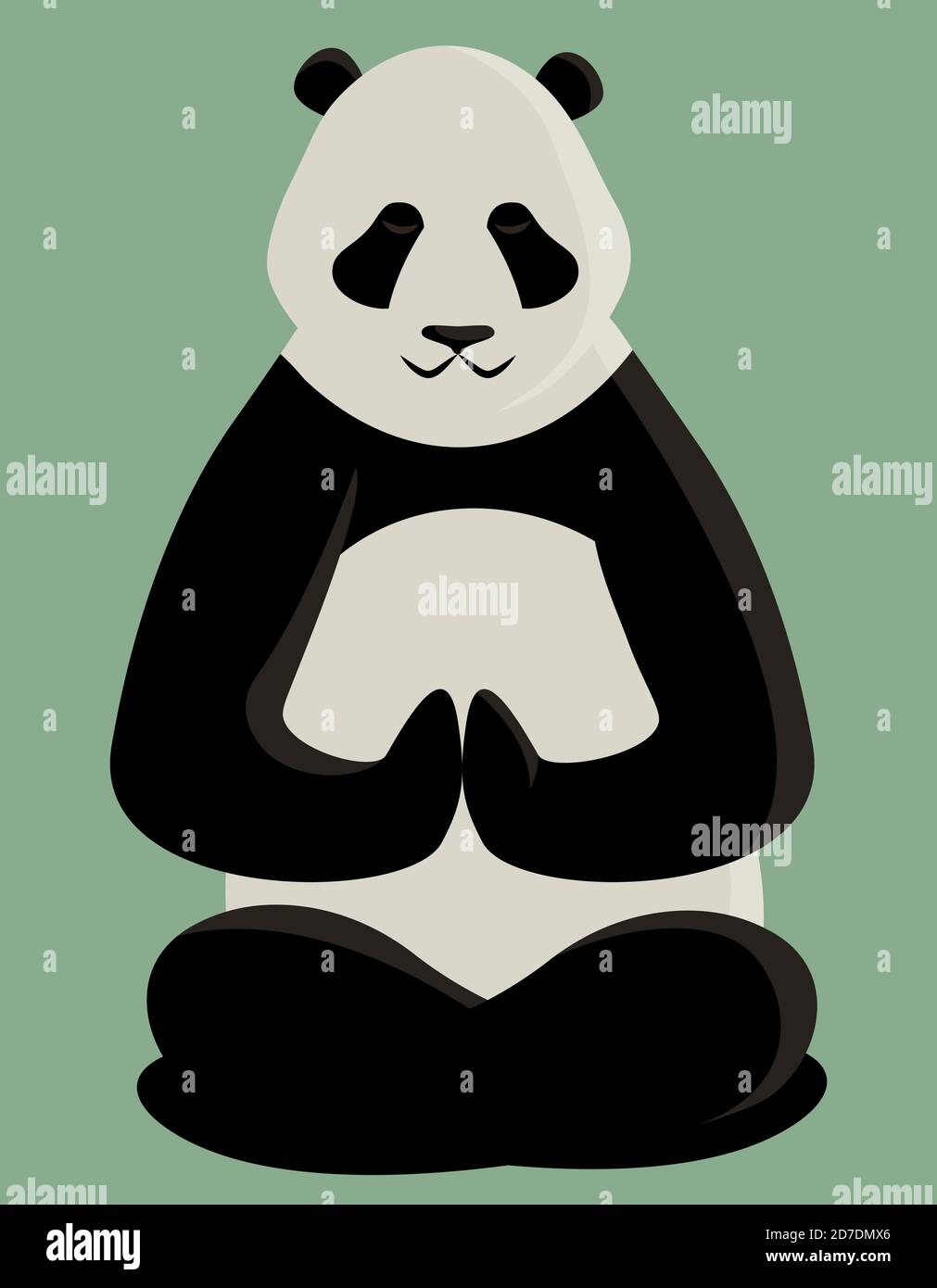 Panda doing yoga. Cute animal in cartoon style Stock Vector Image & Art ...