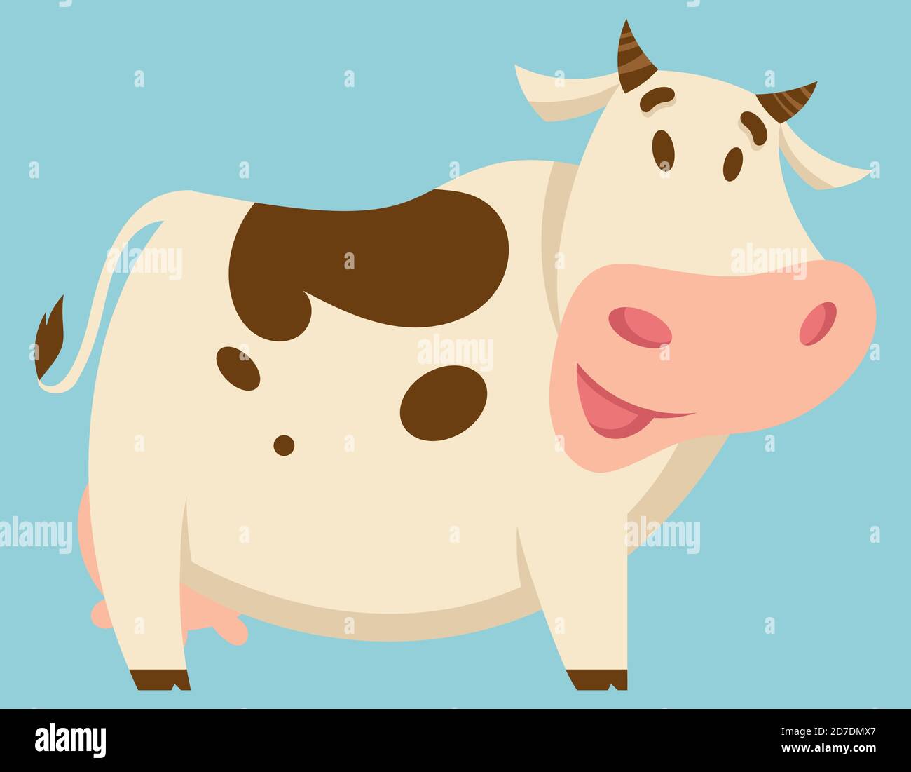 Standing cute cow. Farm animal in cartoon style Stock Vector Image ...