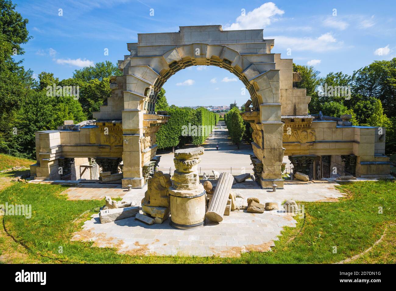 Austria, Vienna, Roman Ruins in the gardens of Schonbrunn Palace - a ...