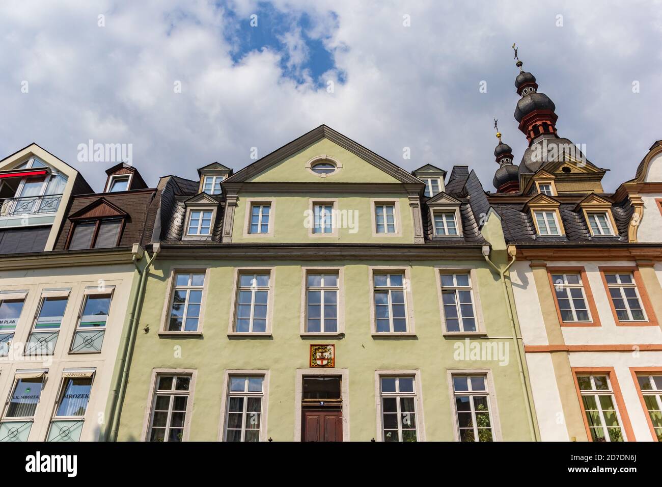 Facades of historic houses in the center of Koblenz, Germany Stock ...