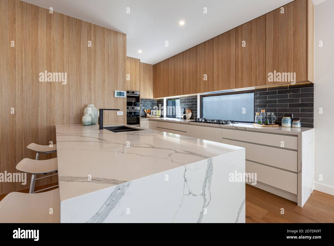 Beautiful modern kitchen design Stock Photo - Alamy