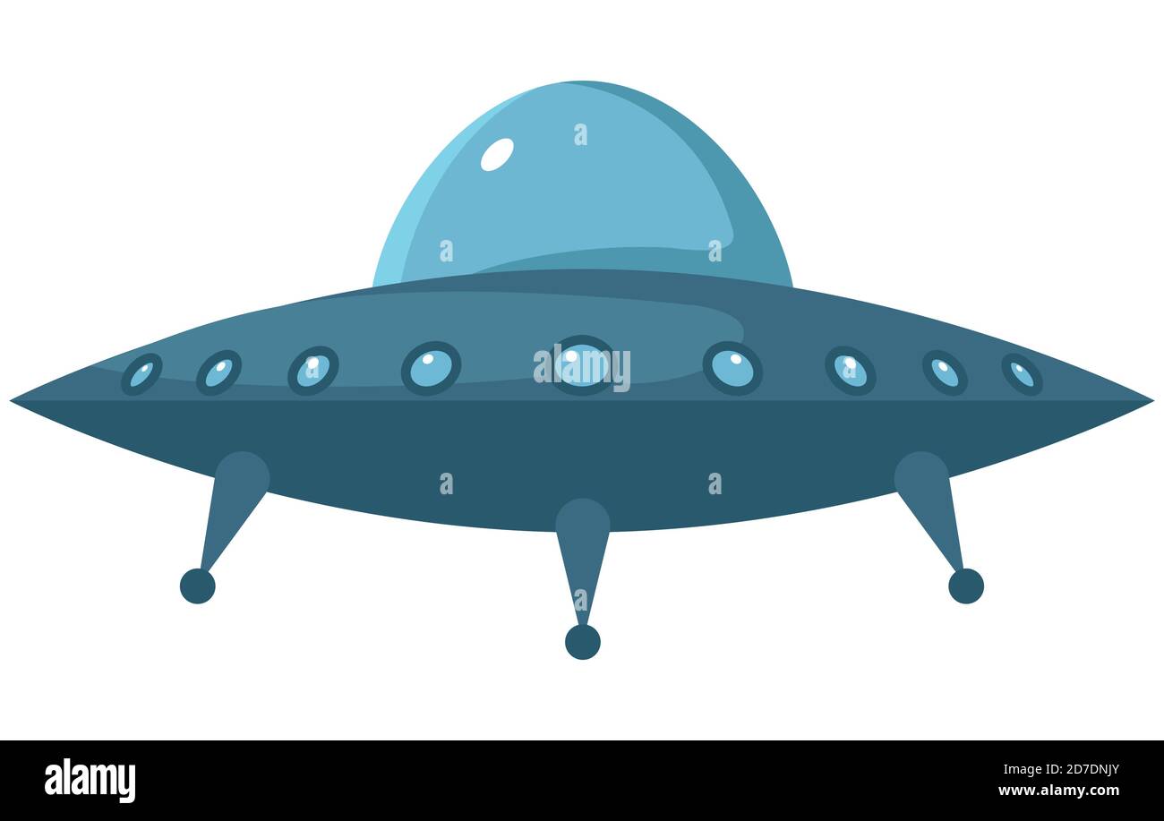 Cartoon alien in flying saucer Cut Out Stock Images & Pictures - Alamy