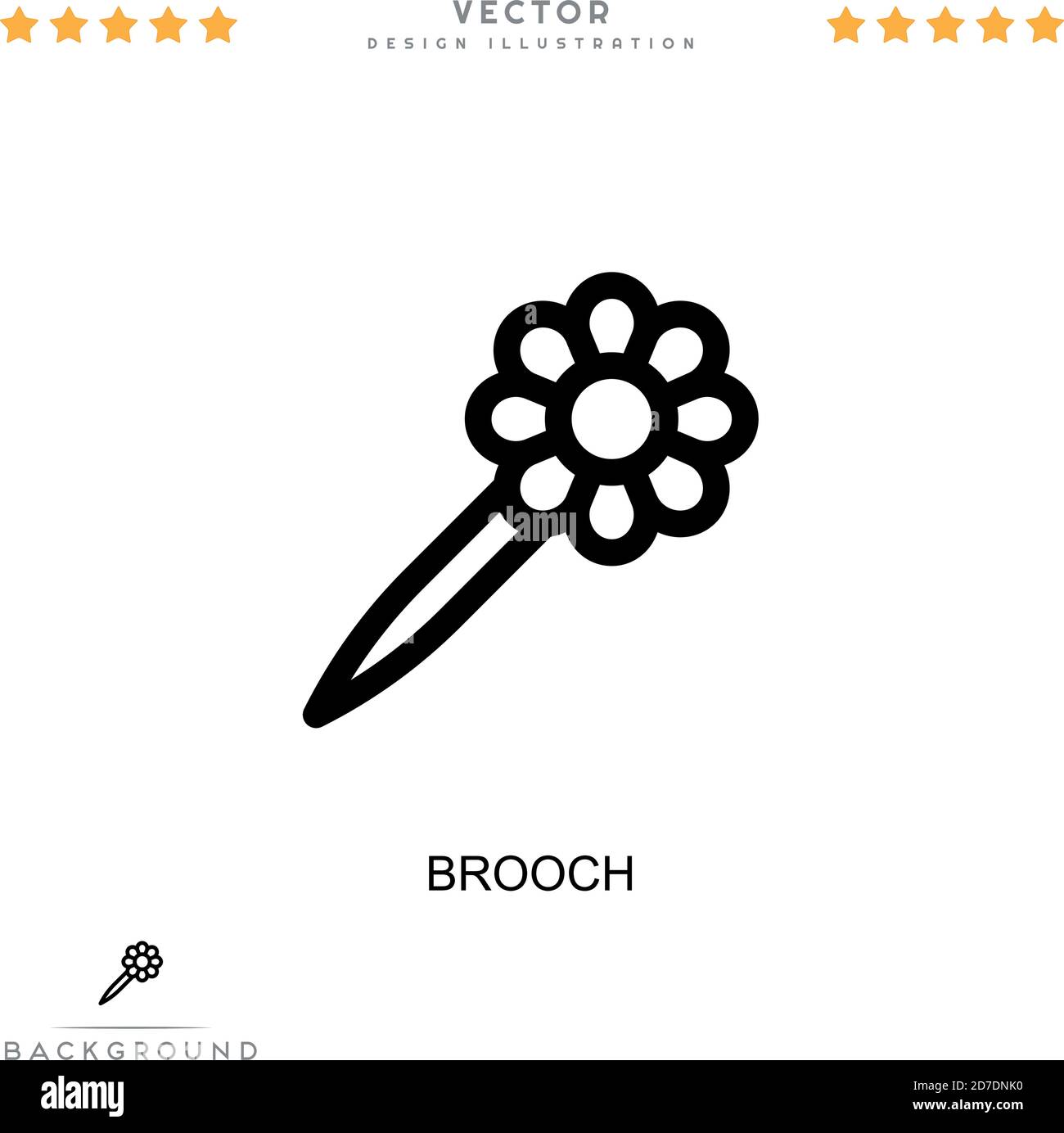 Brooch icon. Simple element from digital disruption collection. Line ...