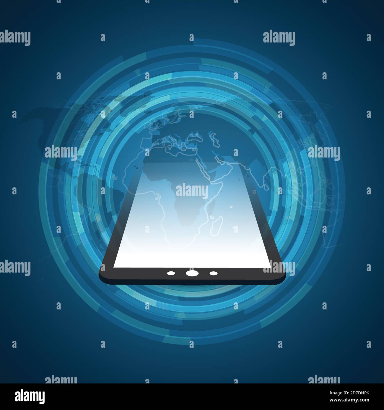 Mobile Computing And Networks Concept With World Map Abstract Global