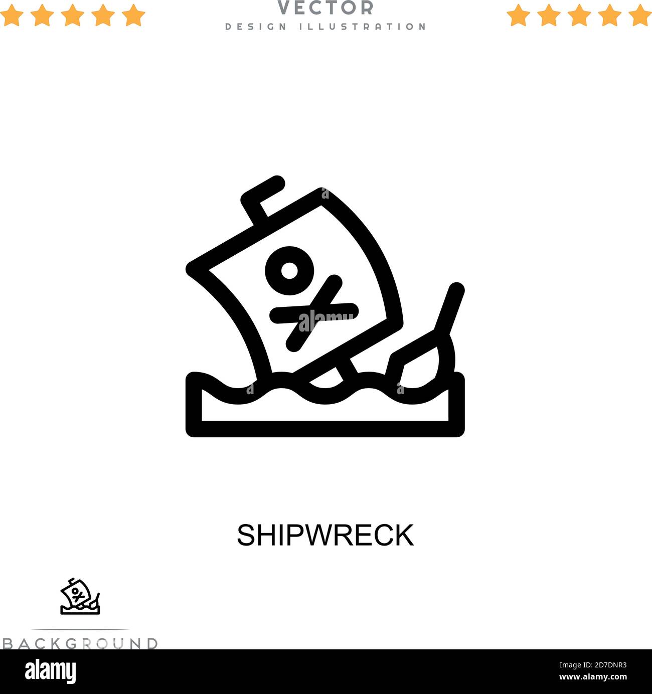 Shipwreck icon. Simple element from digital disruption collection. Line ...
