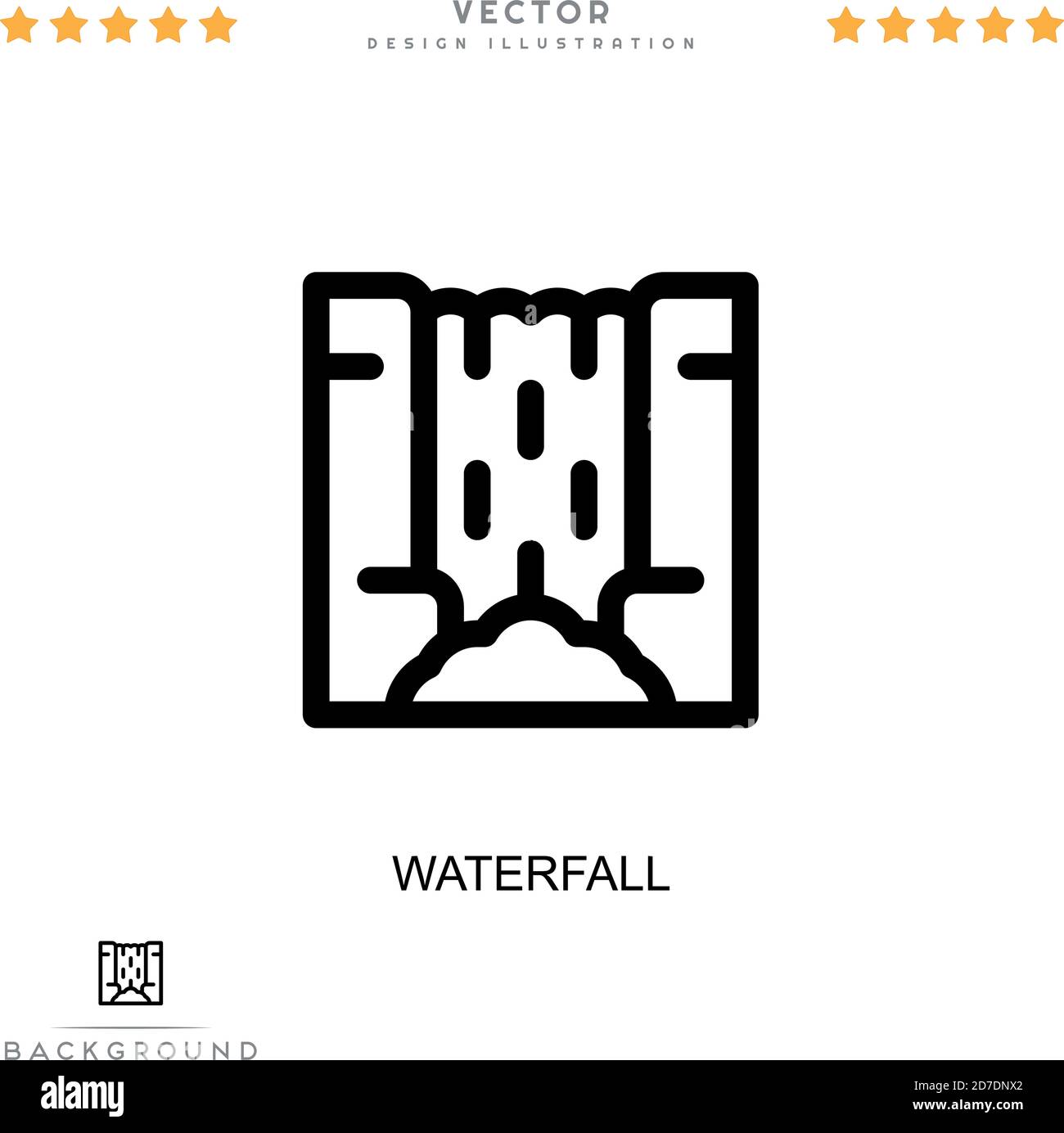 Waterfall icon. Simple element from digital disruption collection. Line ...