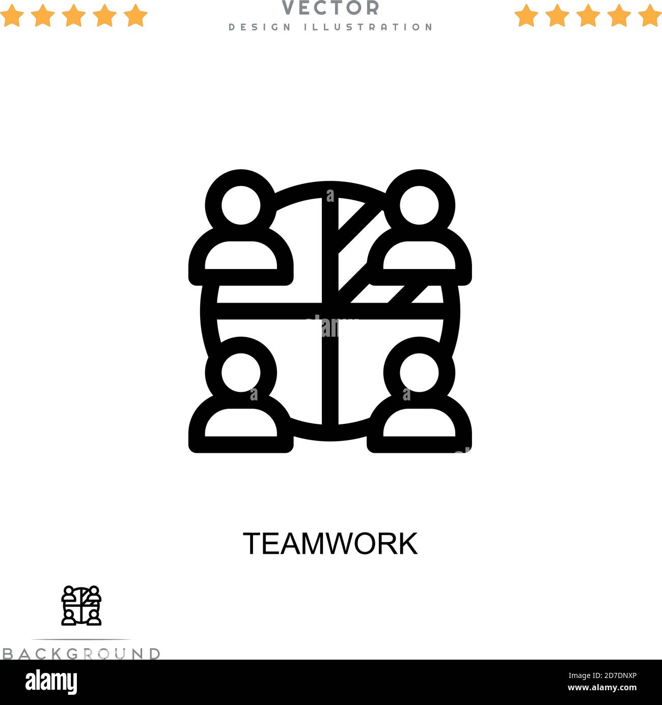 Teamwork icon. Simple element from digital disruption collection. Line ...