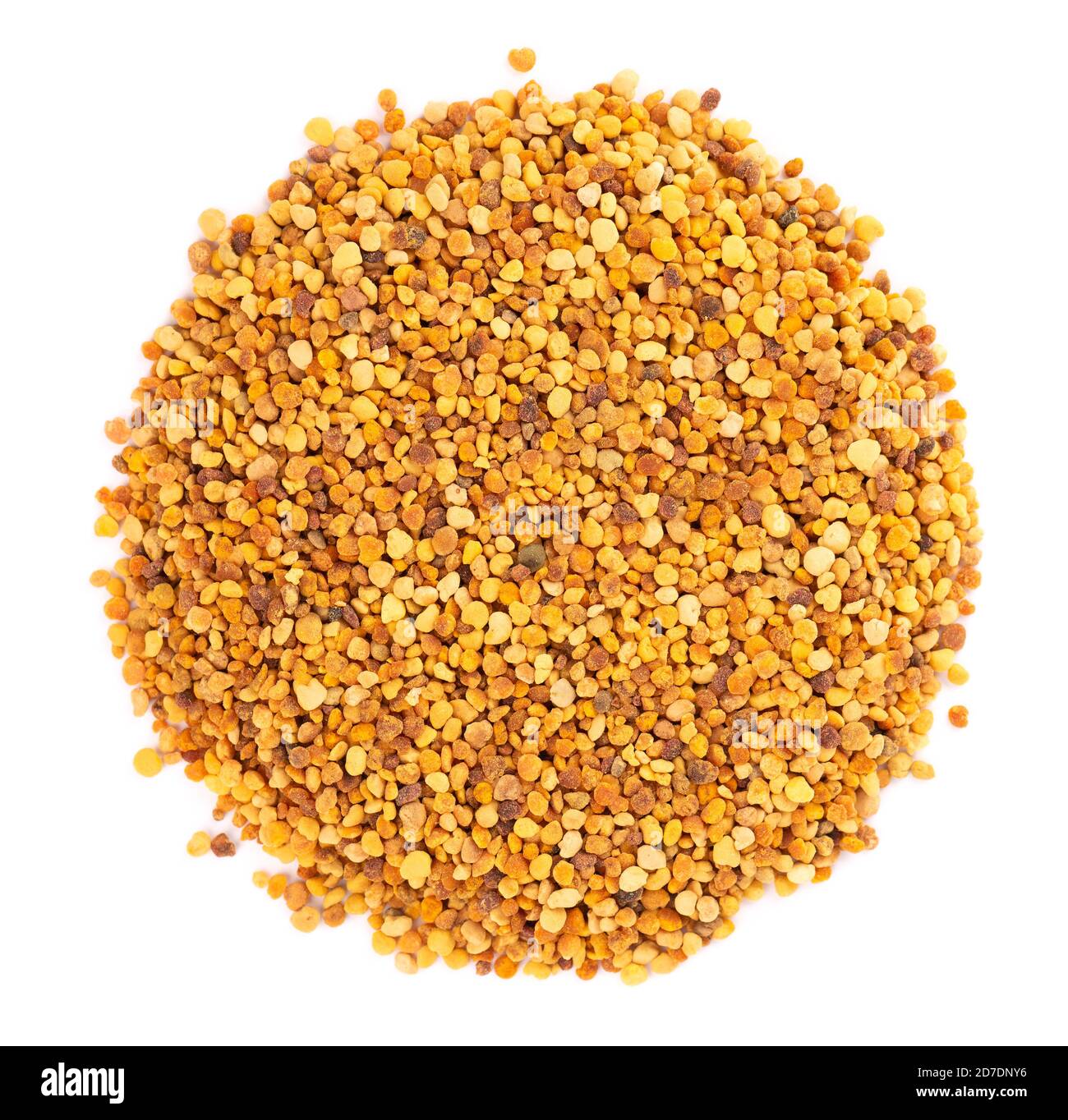 Flower pollen grains, isolated on white background. Pile of bee pollen ...