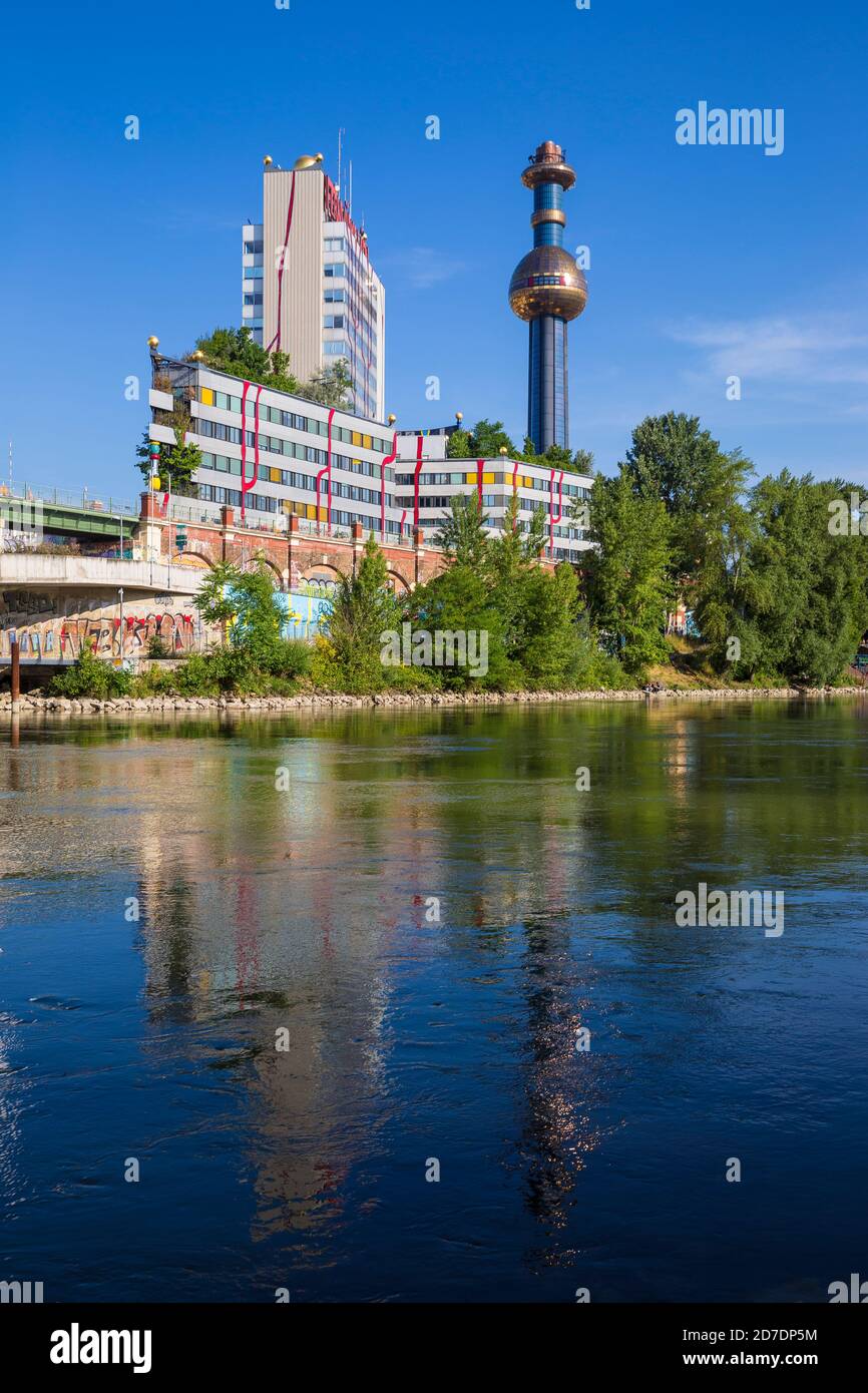 Austria, Vienna, Spittelau, Fernwarme power plant, whose facade was ...