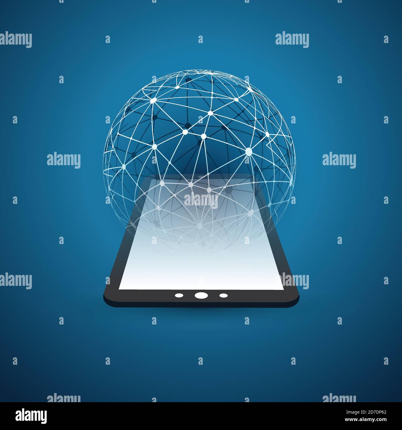 Digital Network Connections Mobile Technology Background Cloud Computing Design Concept With