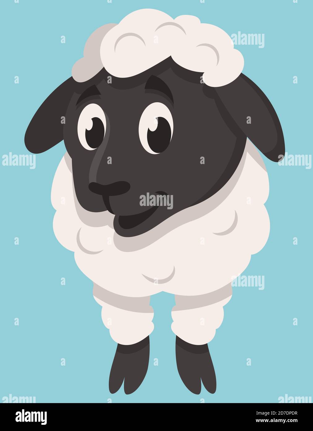 Standing cute lamb. Farm animal in cartoon style Stock Vector Image ...