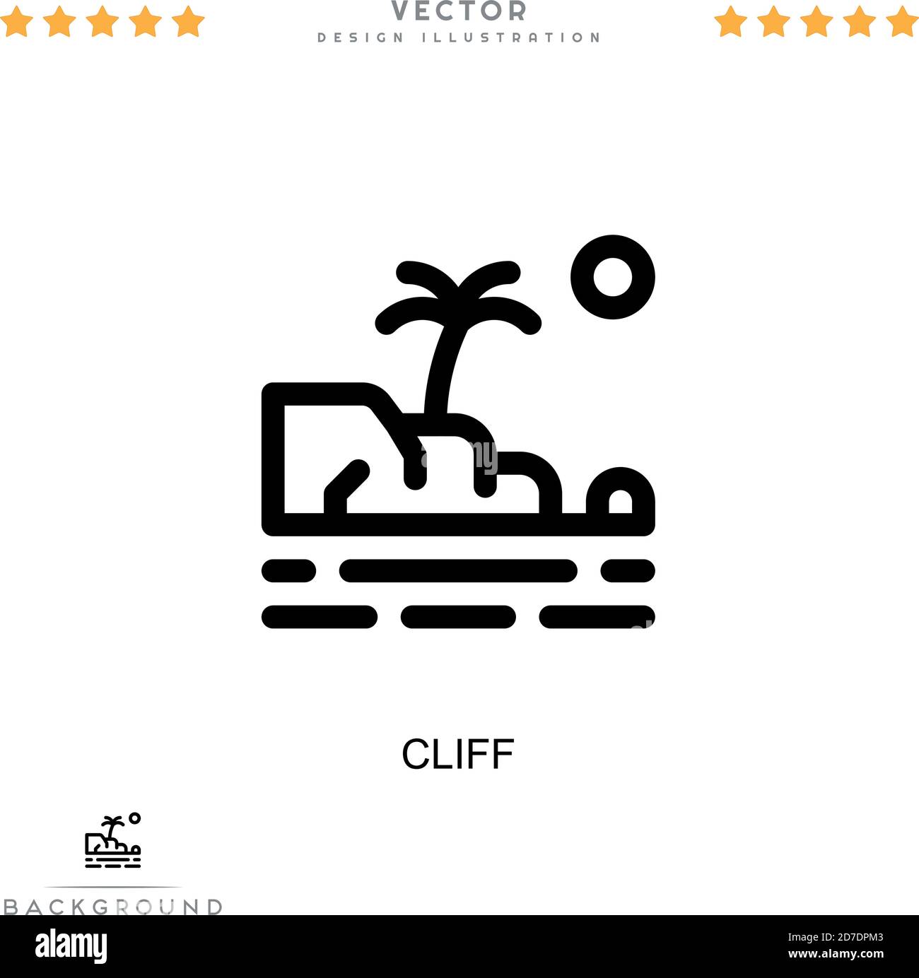 Cliff icon. Simple element from digital disruption collection. Line ...