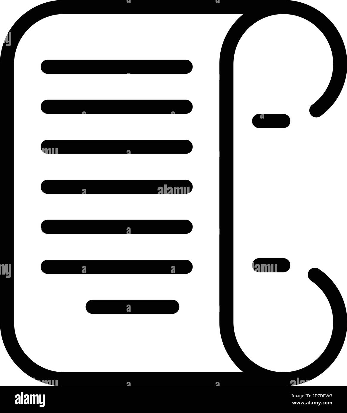 Old writing paper icon. Outline old writing paper vector icon for web ...