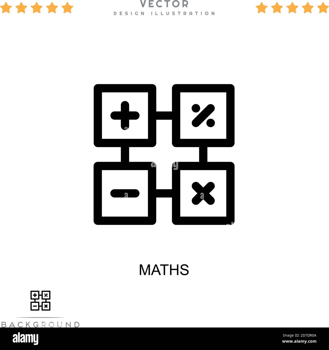 Maths icon. Simple element from digital disruption collection. Line ...