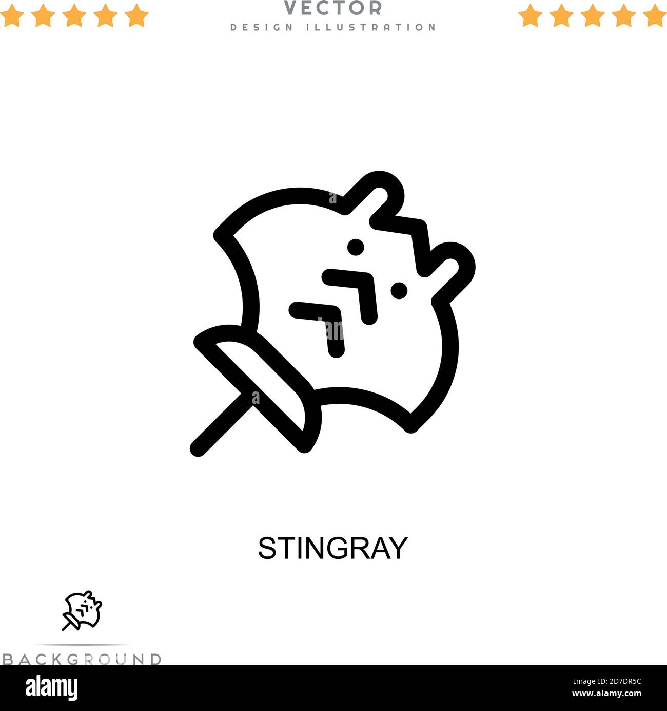 Stingray icon. Simple element from digital disruption collection. Line ...